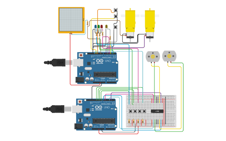 Circuit design Pwm 4 motors v3.0 - Tinkercad
