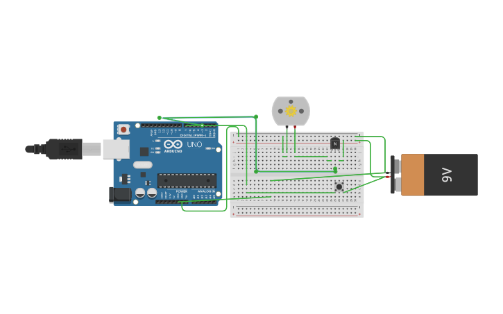 Circuit Design Npn Transistor As A Switch For Working Motor With Arduino Tinkercad