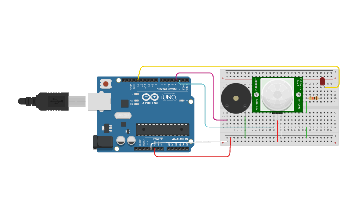 Circuit design Sensor de precencia con arduino - Tinkercad