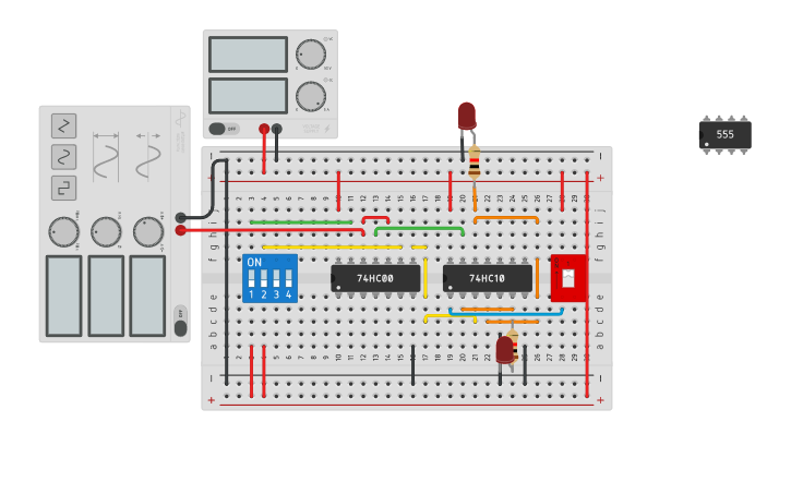 Circuit design SR flip flop - Tinkercad