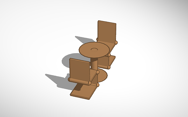 3D design Modern chair and Table design - Tinkercad