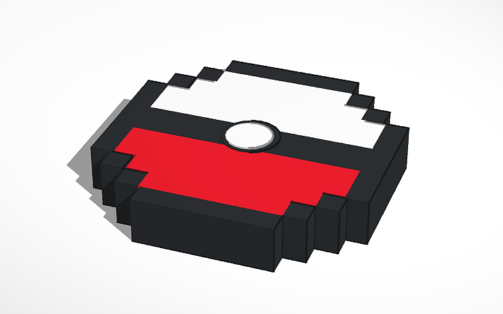 3D design pokeball - Tinkercad