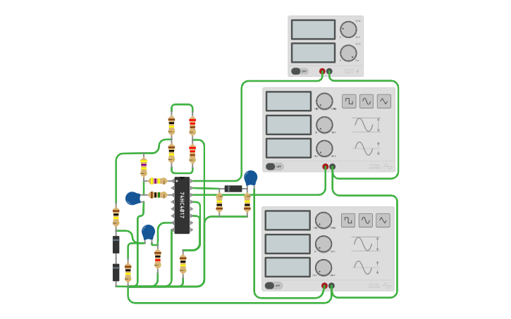 Circuit design ECG Simulation - Tinkercad