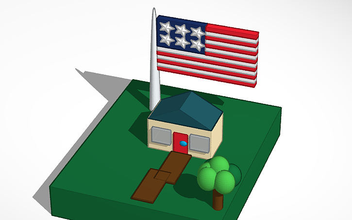 3D design Claudia S. D-Tech Flag\ | Tinkercad