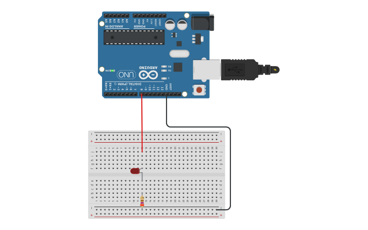 Circuit design 1) Encender un LED - Tinkercad
