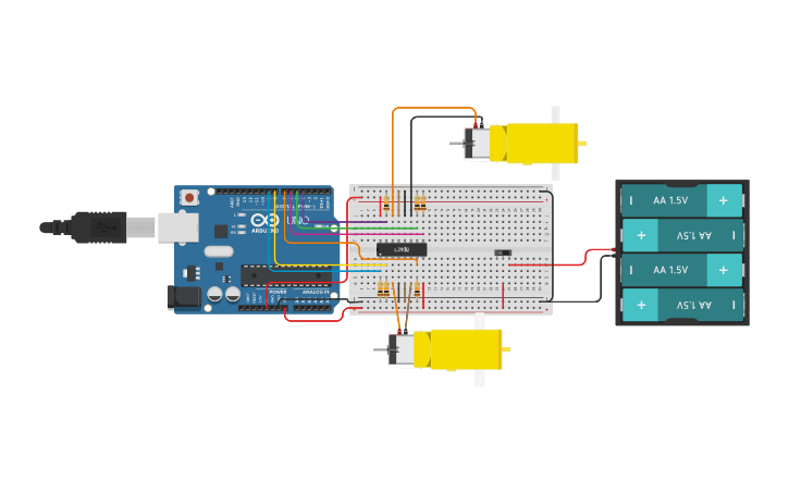 Circuit design Luis Flores - Control de Motores | Tinkercad