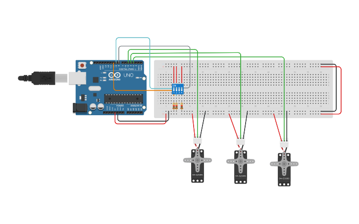 Circuit Design Servo Motor Para El Reciclaje Tinkercad