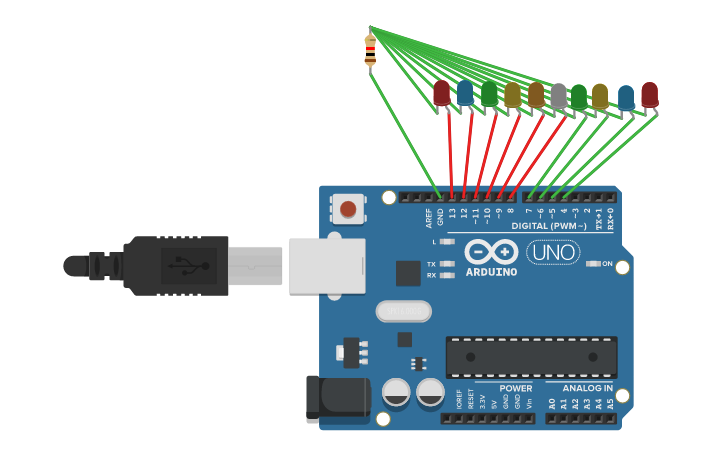 Circuit design Basic Rainbow LED by Hasnat Abdullah | Tinkercad