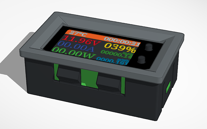 3D design DC 0-200V 20A Voltímetro Digital 8in1 - Tinkercad