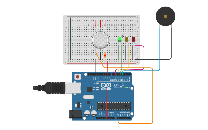 Circuit design gas_sensor2 - Tinkercad