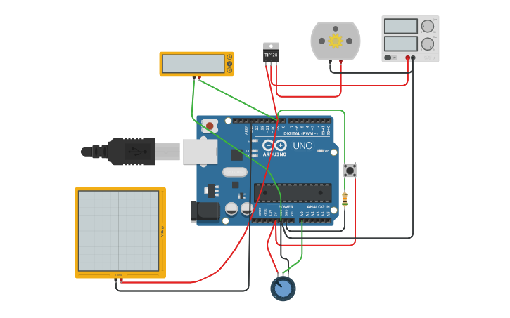 Circuit design Motor CC en arduino. Parte B | Tinkercad