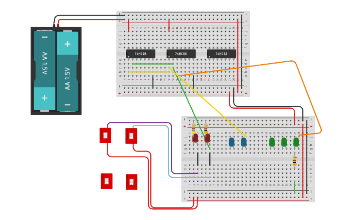 Circuit design 2-bit adder Starter 2022 - Tinkercad