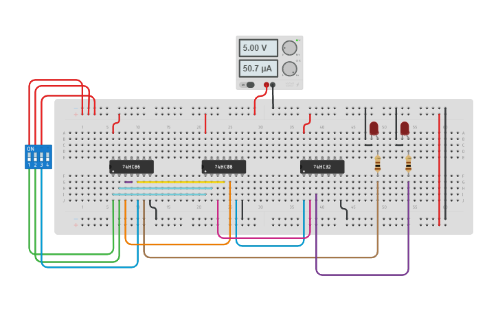 Circuit design Full Adder - Tinkercad