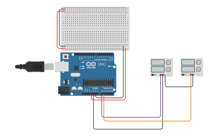 Circuit design ADC Ex7.1 - Tinkercad