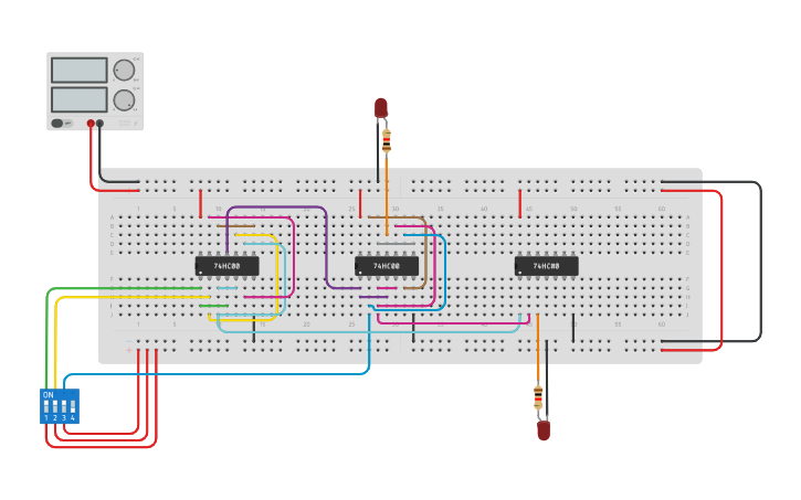 Circuit design full adder using nand gates - Tinkercad