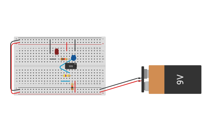 Circuit design 555 timer circuit - Tinkercad