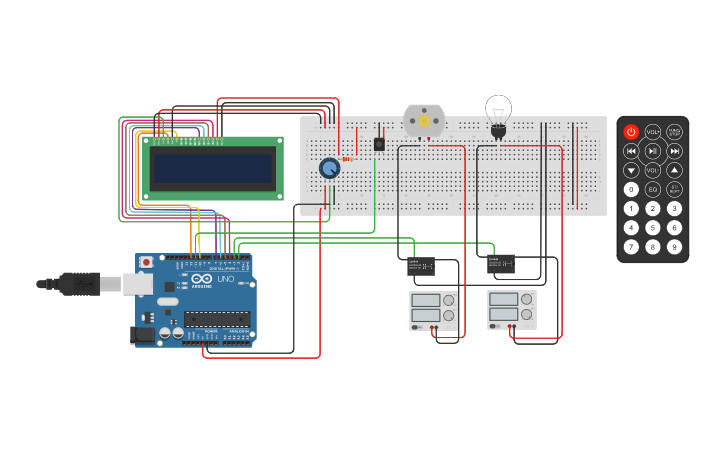 Circuit design On/Off appliances IR remote | Tinkercad