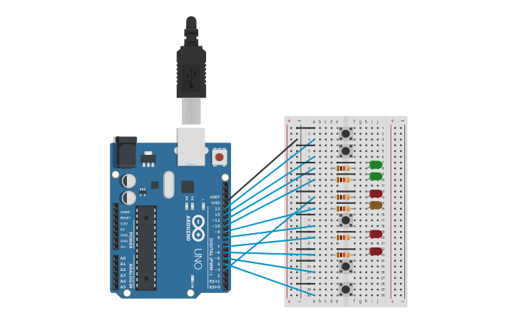 Circuit design Vending machine project - Tinkercad