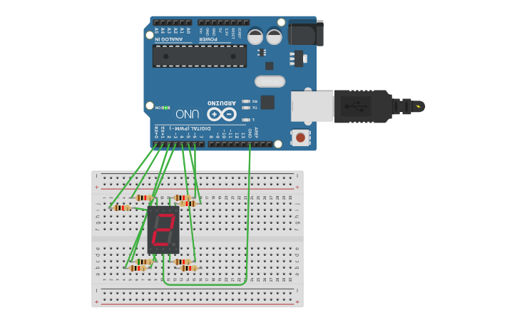 Circuit design Copy of 數字 - Tinkercad