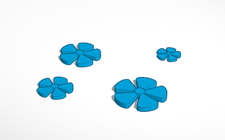 3D design 5-Point Flowers - Tinkercad