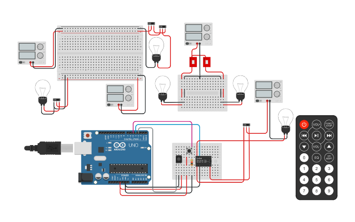 Circuit design Arduino IR Realy Gathel | Tinkercad