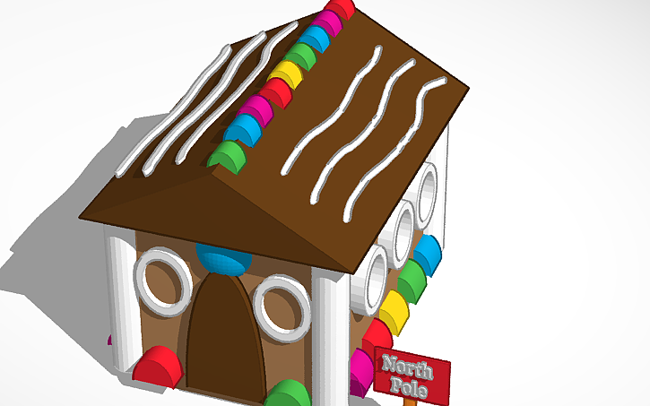 3D design Gingerbread house - Tinkercad