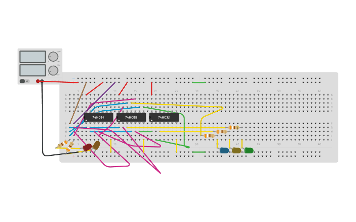 Circuit design 1 Bit Comparator - Tinkercad
