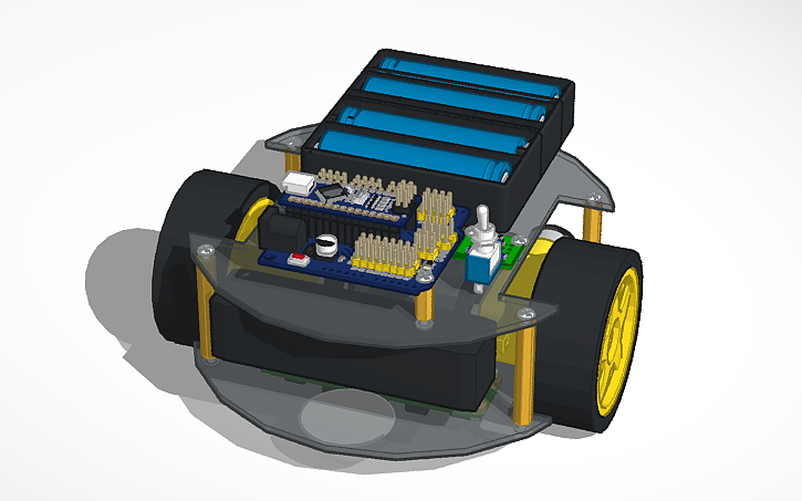 3D design Line Follower Robot V4 - Tinkercad