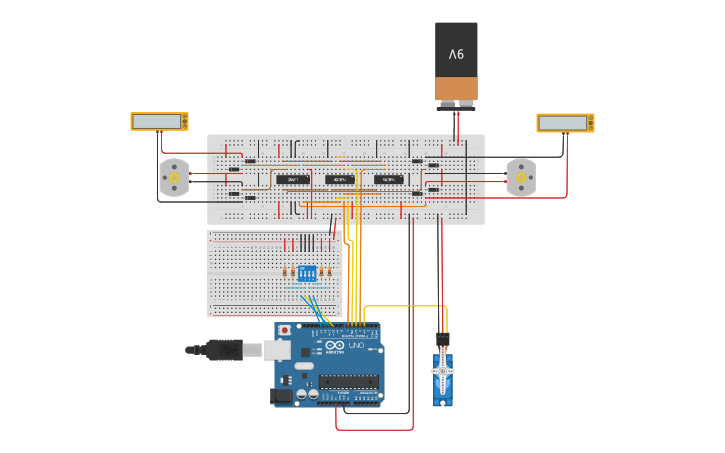 Circuit design 07 Line Tracking with pick and place TanYongHao - Tinkercad