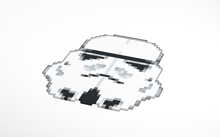 3D design stormtrooper pixel art (grouped) | Tinkercad