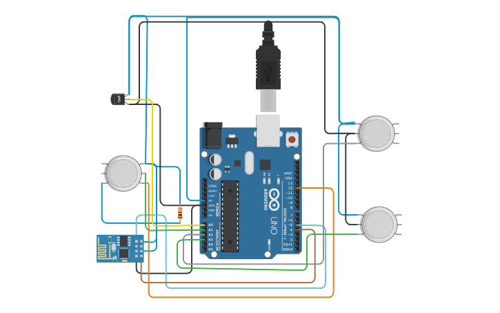 Circuit design air quality index - Tinkercad