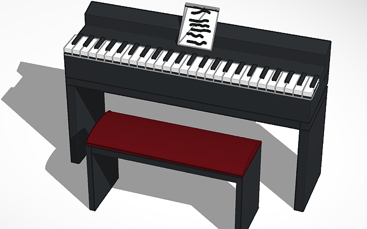 3D design Piano - Tinkercad