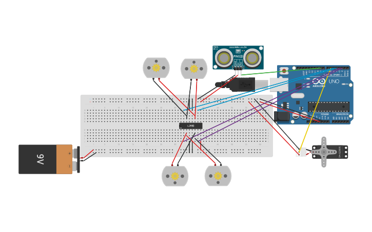 Circuit Design Copy Of Object Following Robot Tinkercad
