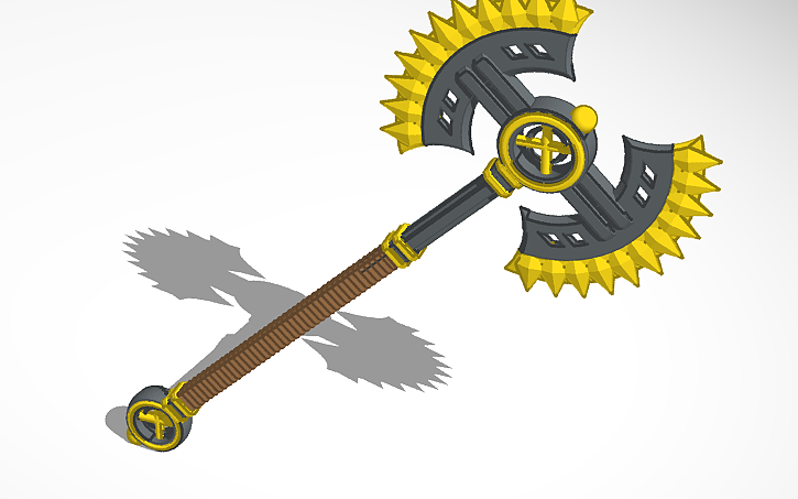 3D design Fantasy Battle Axe - Lightning Strike - Tinkercad