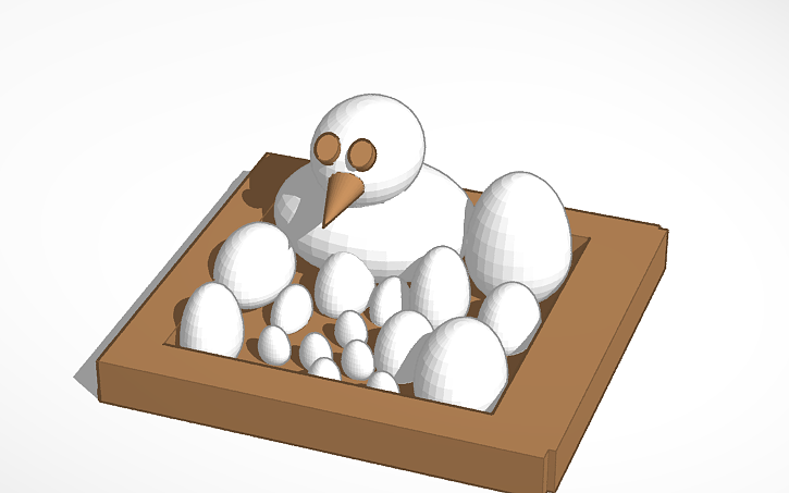 3D design Chicken family - Tinkercad