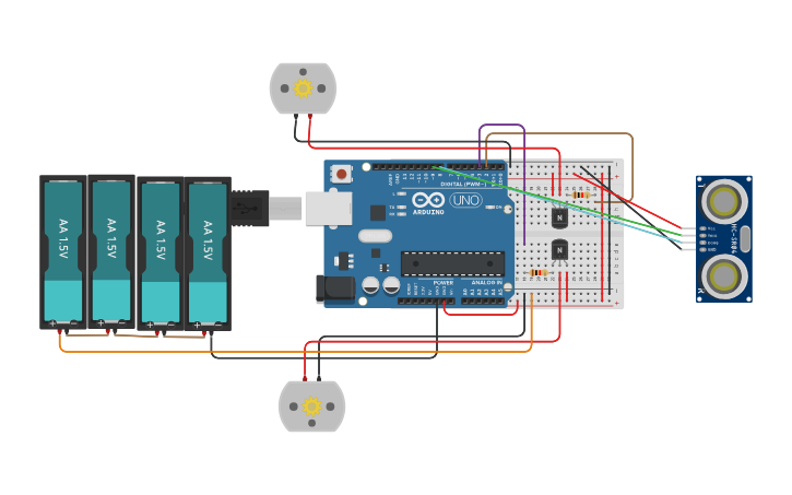 Circuit design Proyecto Robot Seguidor de Linea - Tinkercad