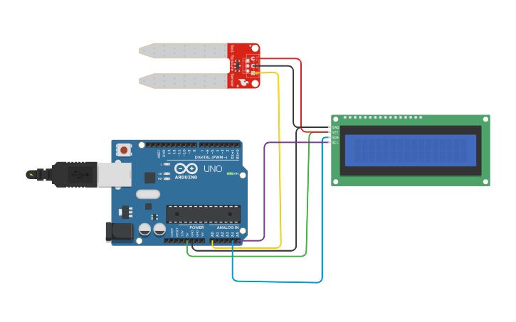 Circuit design soil moisture sensor - Tinkercad