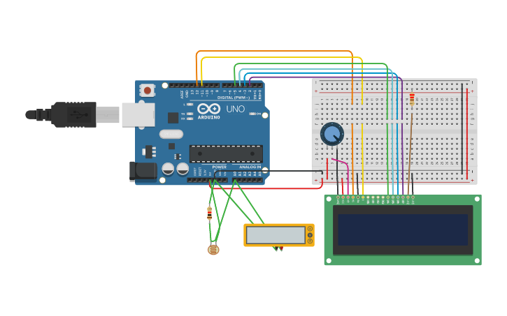 Circuit design LDR | Tinkercad