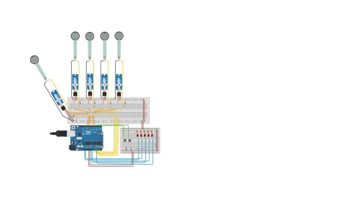 Circuit design Mano robotica - Tinkercad
