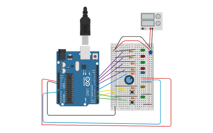 Circuit design Lab THM Part H: Stepper motor | Tinkercad