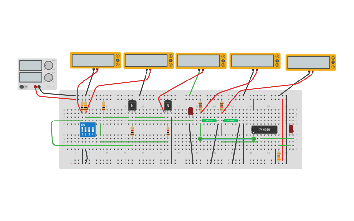 Circuit Design Circuito De La Figura Con El C I 74hc00 Tinkercad