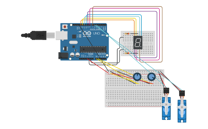 Circuit Design Interfacing Of 7 Segment Display With Arduino Tinkercad 4813