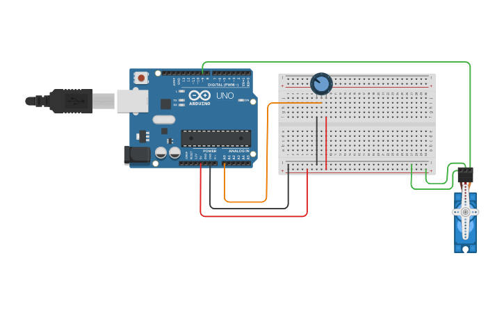 Circuit design PRATICA 4 - SERVO | Tinkercad