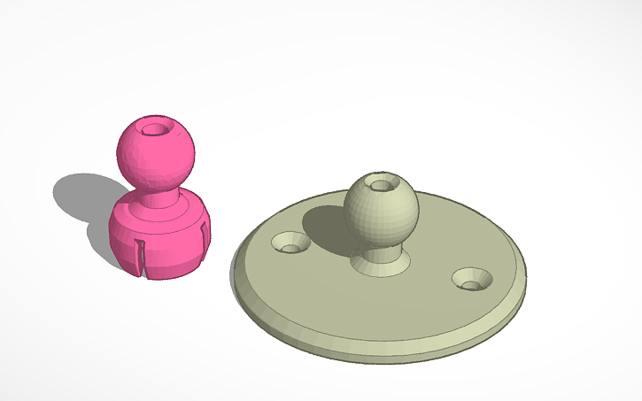 3D design sh- ball and socket - Tinkercad