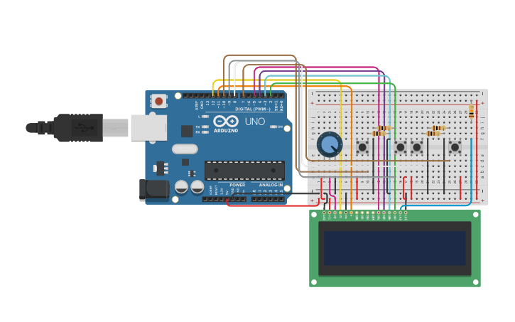 Circuit design Choice Project (lcd keyboard) | Tinkercad
