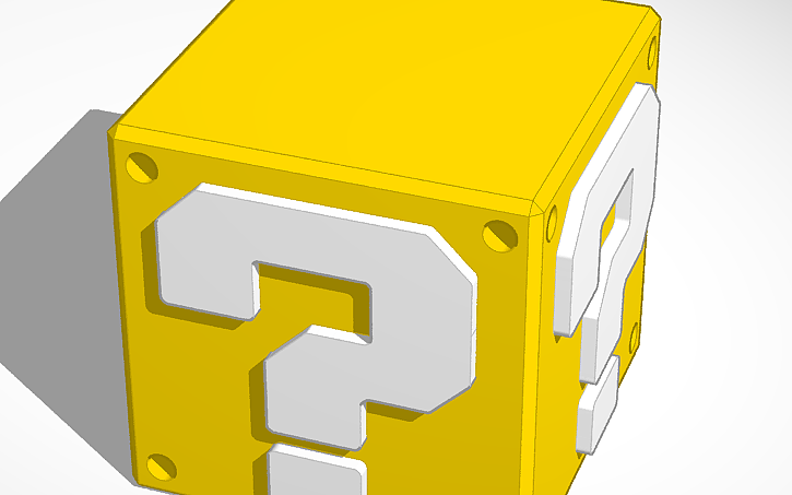 3D design Mario Mystery Block - Tinkercad