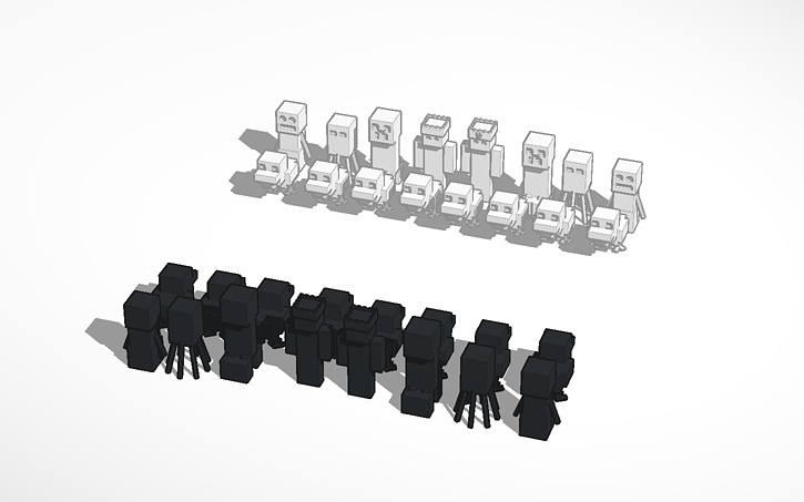 3D design Minecraft Chess - Tinkercad