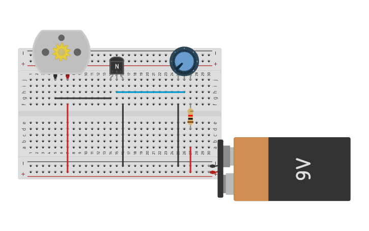 Circuit design DC motor speed control - Tinkercad
