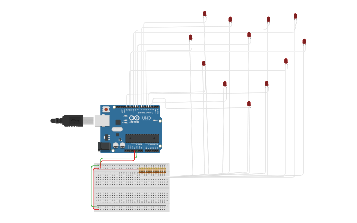 Circuit design Corazón led - Tinkercad