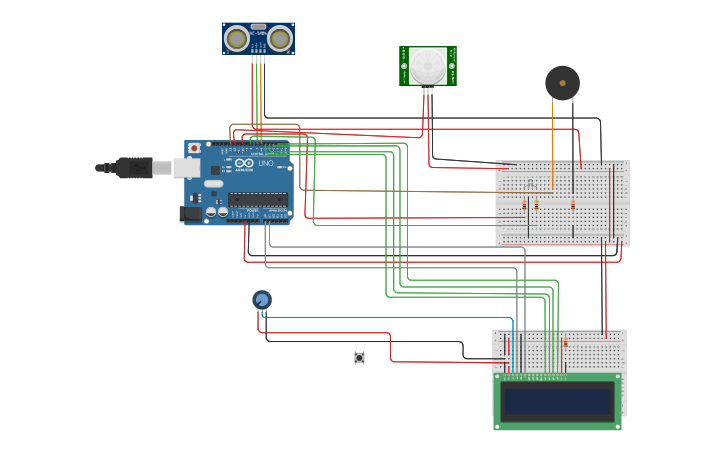 Circuit Design Social Distancing Alarm Tinkercad